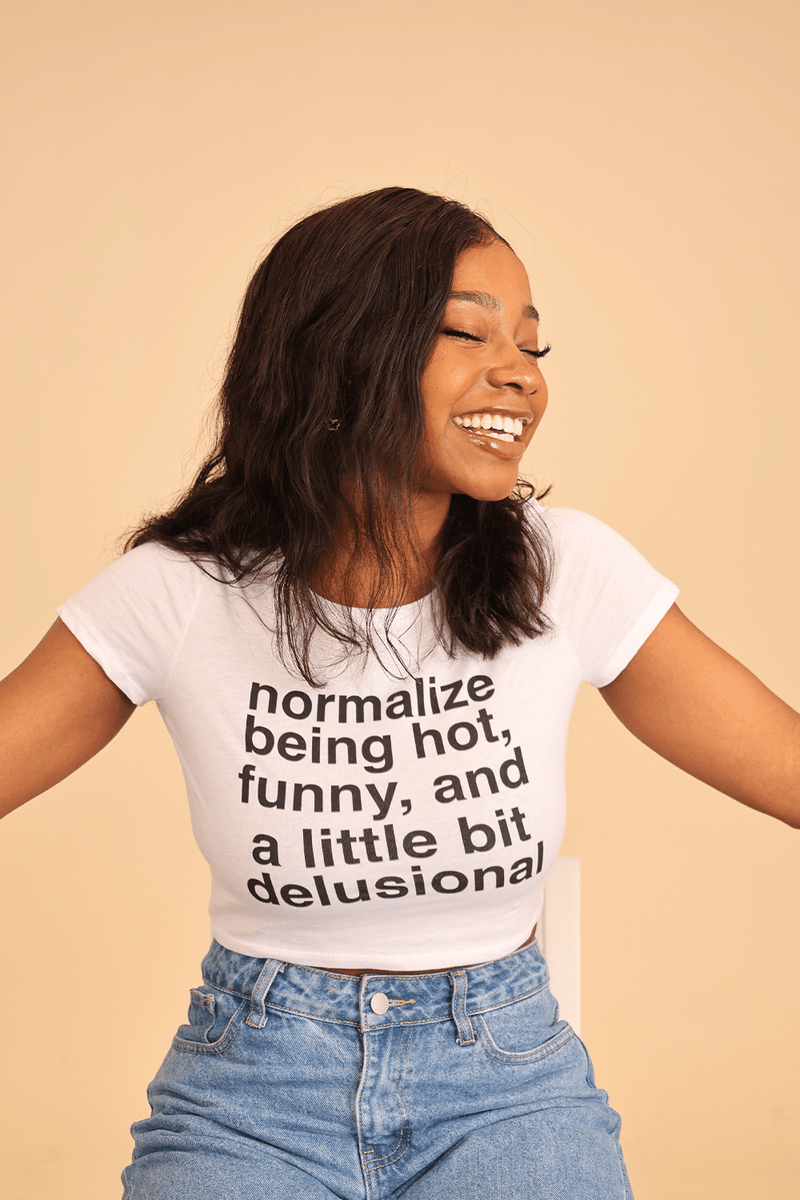 Deb Smikle: Being Hot White Crop Tee – Fanjoy