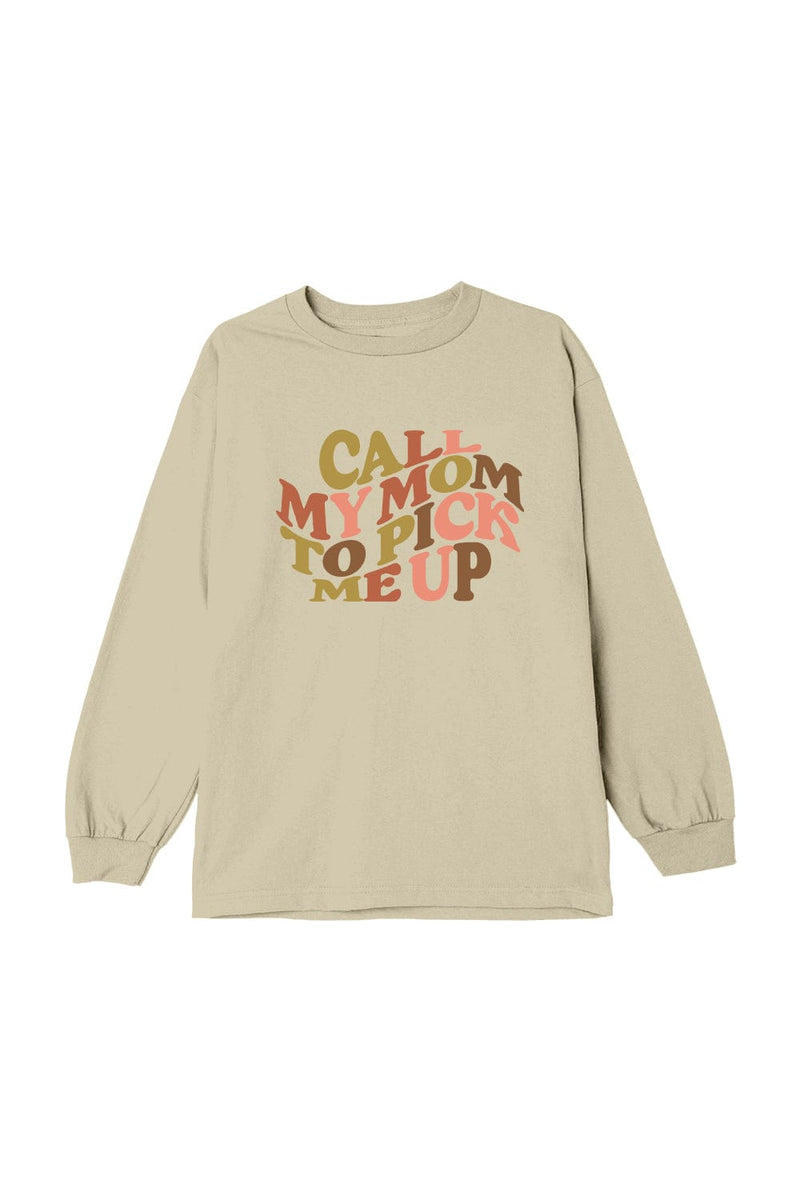 Kaci & Casey: Call Mom Tan Long Sleeve Shirt – Fanjoy