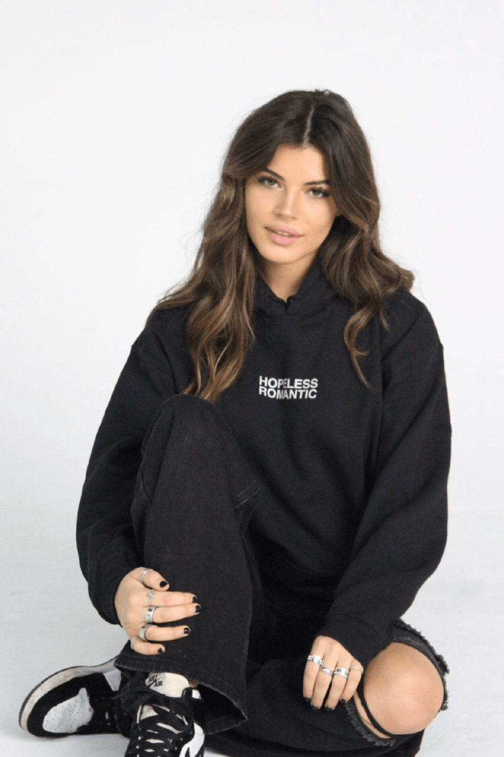 Steph Bohrer: Hopeless Romantic Black Hoodie – Fanjoy